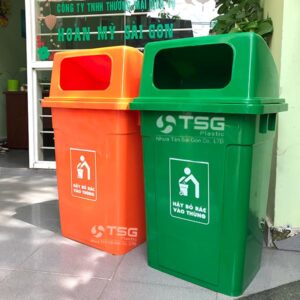 Thùng Rác 90L Nắp Hở Màu Xanh Lá Chất Lượng Và Có Giá Tốt